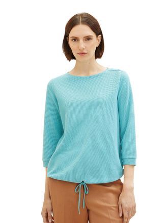 Tom Tailor Damen 1038032 T-Shirt mit 3/4-Arm, 10426-Summer Teal, S