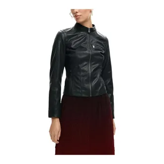Desigual Femme, Vestes, Noir, Taille: 42 FR Blazer zipp&eacute; en polyur&eacute;thane avec poches avant