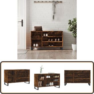 vidaXL Schuhregal R&auml;uchereiche 102x36x60 cm Holzwerkstoff - Schuhschrank - Schuhregal - Holzwerkstoffm&ouml;bel - Garderobe - Einbauschrank