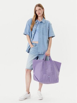 Tommy Jeans Handtasche Tjw Tote Edition Canvas AW0AW17542 Violett