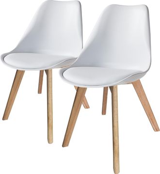 Mørteens home24 Esszimmerstuhl Woodwynn 2er-Set 48 x 84 x 50cm Weiß/Weiß