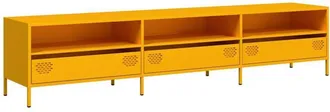 vidaXL Vidaxl - Meuble tv jaune moutarde 202x39x43,5 cm acier lamin&eacute; &agrave; froid