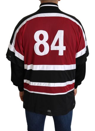 Dolce & Gabbana Mens Red Black Amore Sport Full Zipper Sweater And Nylon Clothing