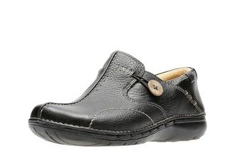 Clarks Femme Un Loop Shoes, Black Black Leather, 40 EU