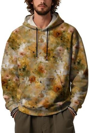 Generic Sweat &agrave; capuche d&eacute;contract&eacute; &agrave; manches longues avec poche pour homme, kaki, XXL