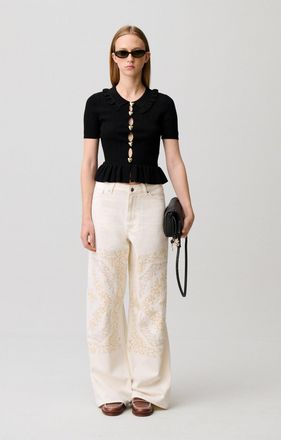 Claudie Pierlot Top mit Herz-Ajourmuster