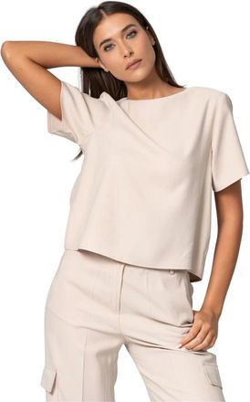 Kocca Femme, Blouses et Chemises, Beige, Taille: 44 FR Haut Ajust&eacute; &Eacute;l&eacute;gant Arrivant &agrave; la Taille