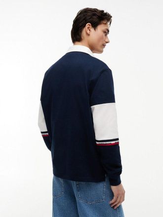 Tommy Jeans Langarm-Poloshirt RELAX CBLOCK RUGBY Relaxed fit mit Polokragen