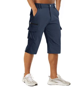 Magcomsen 3/4 Hose Herren Kurz Cargohose Quick Dry Leichte Freizeitshorts Männer Sport Dreiviertel Hosen Stretch Outdoor Radhose für Jagd Angeln Trekking Dunkel