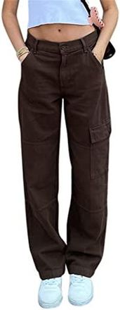 TOMWELL Pantalons en Denim pour Femme Printemps Straight Jeans Taille Haute Casual Sexy Jeans Boyfriend Style Y2K Droit Pantalon Streetwear Pantalon avec Poch