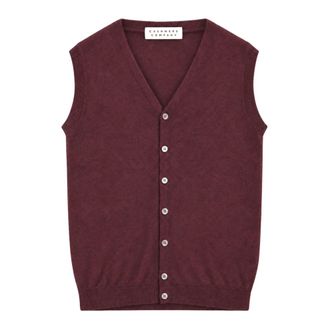 Cashmere Company Gilet Bottoni F.12 - - Knitwear - Herren - Rot - M