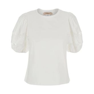 Twinset Femme, Blouses et Chemises, Blanc, Taille: 38 FR T-Shirt Embroidery
