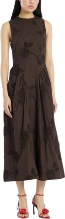 Rotate Rotate Birger Christensen, Femme, Robes, Brun, Taille: 38 FR Robe Midi Florale Brod&eacute;e