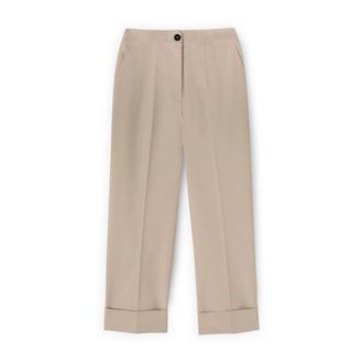 Motivi Femme, Pantalons, Beige, Taille: 44 FR Pantalon large