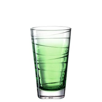 Leonardo Leonardo Vario Struttura Trink-Glas, 1 St&uuml;ck, sp&uuml;lmaschinenfestes Longdrink-Glas, bunter Trink-Becher aus Glas, Saft-Glas, gr&uuml;n, 280 ml, 026834