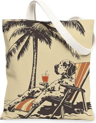 Generic Sac fourre-tout amusant en toile motif dogue allemand pour faire du shopping, 33 x 38,1 cm, sac &agrave; bandouli&egrave;re r&eacute;utilisable pour femme, peinture danima