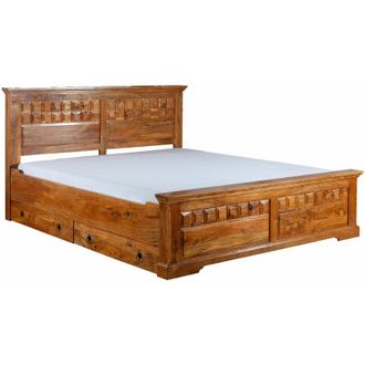 Massivmoebel24 Lit double 200x200 Acacia laqu&eacute; Miel oxford 0311