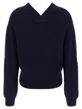Victoria Beckham Womens Blue Wool Cardigan Clothing