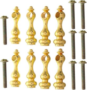 NUOBESTY 8 St&uuml;ck Eisengel&auml;nderspindeln f&uuml;r Glasschrank-balusterverbinder, M&ouml;belbeschl&auml;ge f&uuml;r Haus Und B&uuml;ro, Goldene Dekorative Pfostenkappen