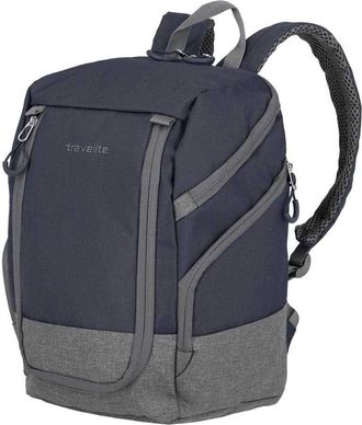 Travelite Handgepäck Rucksack für Reise, Freizeit und Sport, Gepäck Serie BASICS Daypack: Kompakter travelite Rucksack, 096290-20, 35 cm, 14 Liter, marine/grau