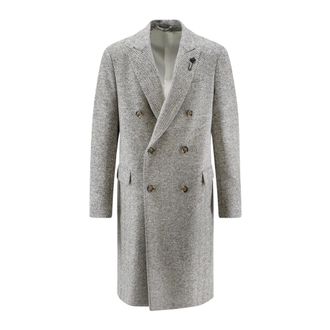 Lardini Manteau crois&eacute; &agrave; chevrons - Homme - Manteaux - Gris - Taille: XL