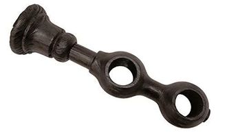 Gardinia Doppeltr&auml;ger f&uuml;r Gardinenstangen mit &Oslash; 25 mm, 2-l&auml;ufig, Geschlossen, Alle Montageteile inklusive, Serie Country, Holz, kolonial-geb&uuml;rstet