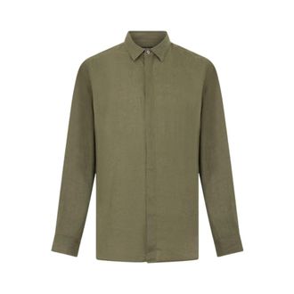 Roberto Cavalli Milit&auml;rgr&uuml;nes Leinenhemd - - Shirts - Herren - Gr&uuml;n - 2XL