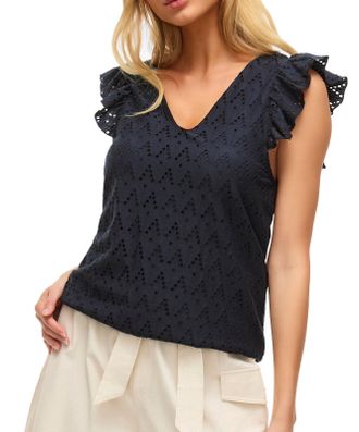 Vila Viamalina V-Neck C/S Top/Pb