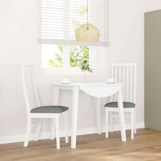 vidaXL Vidaxl - Chaises à manger coussins 2 pcs blanc bois massif caoutchouc