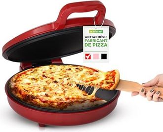Nutrichef NutriChef Four &agrave; Pizza &Eacute;lectrique 1500W - Appareil de Cuisson Antiadh&eacute;sif &Oslash;30 cm - Id&eacute;al pour Pizza Maison, Pain Grill&eacute;, OEufs, Cr&ecirc;pes & Plus - Compac
