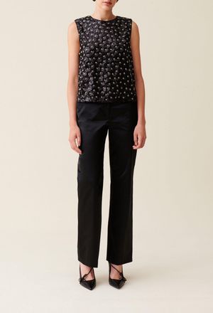 Claudie Pierlot Top noir sequins brod&eacute;s dos ouvert