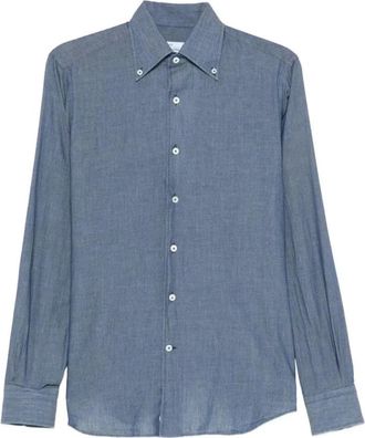 Alessandro Gherardi Homme, Chemises, Bleu, Taille: 2XL Chemise en denim Double.bdn.76A1