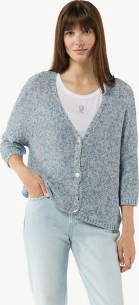 Comma Cardigan Strickjacke Strickjacke aus Baumwollmix mit Rippbündchen