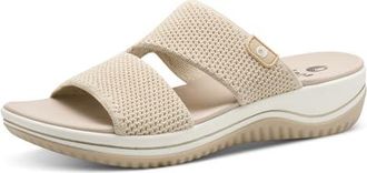 Jana Coshy Pantolette pour Dames Hallux avec Semelle Flexible Élastique, Mehrfarbig (Beige/Or), 39 EU