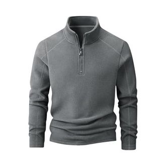 Generic Pull dhiver en polaire pour homme - Sans capuche - Coupe ample - Vêtement thermique extensible et confortable - Chemise à manches longues - Léger - Po