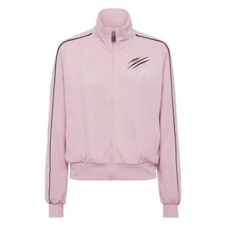 Plein Sport Femme, Sweatshirts et sweats &agrave; capuche, Rose, Taille: 42 FR Veste de surv&ecirc;tement courte