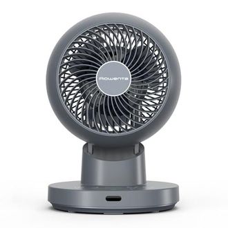 Rowenta Turbo Swift Compact Tischventilator, multidirektionale Schwenkfunktion, bis zu 50% Energieeinsparung, 12 Geschwindigkeitsstufen, 12h Timer, kompaktes 