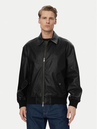 Calvin Klein Jeans Jacke aus Kunstleder LV04RF403G Schwarz Relaxed Fit
