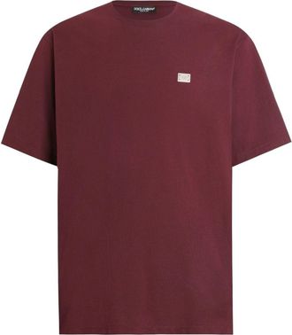 Dolce & Gabbana t-shirt à plaque logo - Rouge