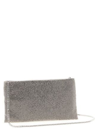 Benedetta Bruzziches Crystal-Embellished Mesh Clutch - Silver