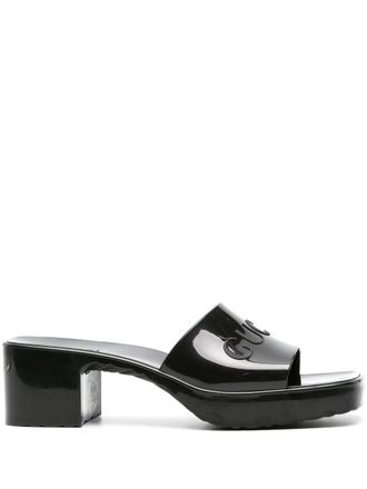 Gucci sandales &agrave; logo emboss&eacute; 60 mm - Noir