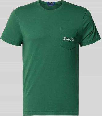 Polo Ralph Lauren Slim Fit T-Shirt aus reiner Baumwolle mit Polo Bear Motiv-Print