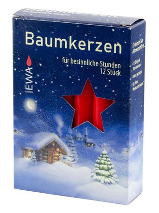 Rudolphs Schatzkiste Puppenkerzen - Baumkerzen - Pyramidenkerzen wei&szlig;/rot/natur aus Wachs in verschieden Gr&ouml;&szlig;en apog-versand (Baumkerzen &Oslash;15x125mm, rot)