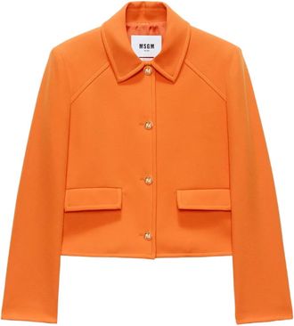 Msgm Schmale Cropped-Jacke - Orange