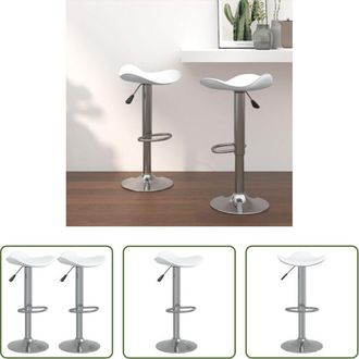 vidaXL vidaXL Wei&szlig; - Barhocker 2 Stk. Wei&szlig; Verchromter Stahl und Kunstleder