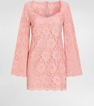 Dolce & Gabbana Cordonetto Lace Dress - Frau Kleider Rosa 44