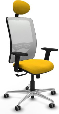 Piqueras y Crespo Stuhl mit Lendenwirbel- und Nackenst&uuml;tze Zulema mit 2D-Armlehnen und festem Kopfteil, ausgestattet mit Sincro 3 Positionen und Schneidschaum, mit Roll