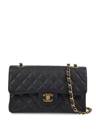 Chanel petit sac porté épaule Double Flap (2002) - Noir