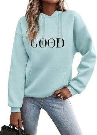 Minetom Femme Sweat à Capuche Sweatshirts Manches Longues Hoodie Mode Lettres Graffiti Rétro Imprimé Décontracté Pulls Sweat-Shirt Sport Fitness Outdoor Autom
