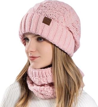 Generic Bonnet Femme Hiver Bonnet Femme Chapeau Femme Hiver Confortable Classique - Bonnet Cyclisme Femme Hiver, Tricot &Eacute;pais Respirant, Parfait pour Matin Fr